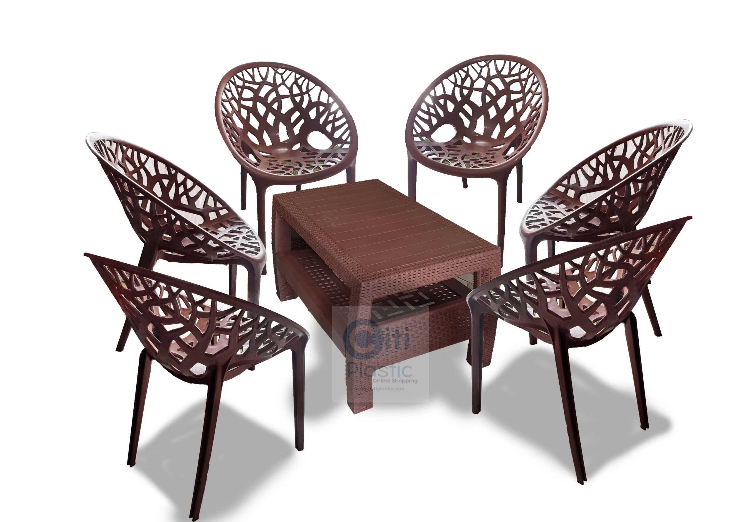 Set of 6 Plastic chairs, Garden indoor/outdoor, Wello by Boss Tree ...